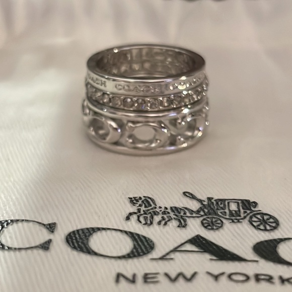 Coach | Jewelry | Coach 3 Piece Silver Rings Set | Poshmark